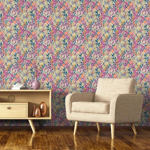 Morris & Co 'Golden Lily - Pink Fizz' Wallpaper - Courthouse Interiors