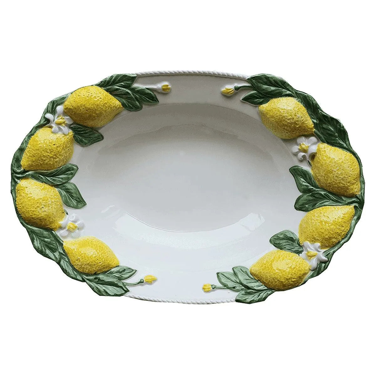 Hand Painted Lemon Ceramic Serving Tray - Les Ottomans - Courthouse ...