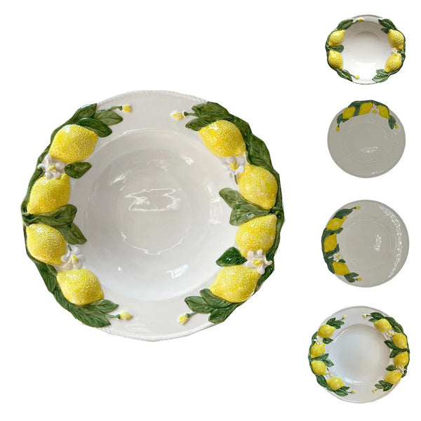 Hand Painted Lemon Ceramic Tableware - Les Ottomans - Courthouse Interiors