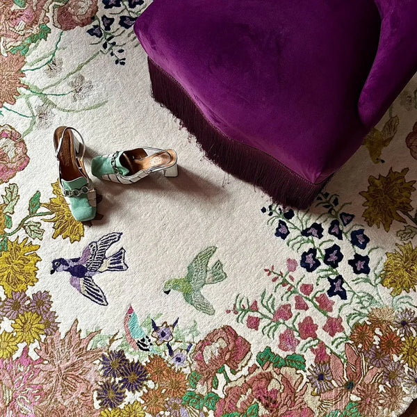 One Hundred Flowers Circular Hand Tufted Rug - Wendy Morrison Design ...