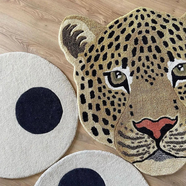Himani Leopard Head Rug Large - Doing Goods - Courthouse Interiors